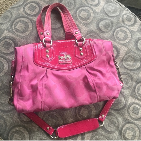 Coach | Bags | Authentic Coach Pink Fabric Bag | Poshmark